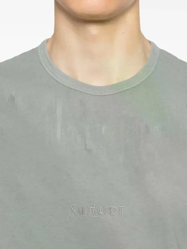 Saint Laurent Logo-detail T-shirt - Grey