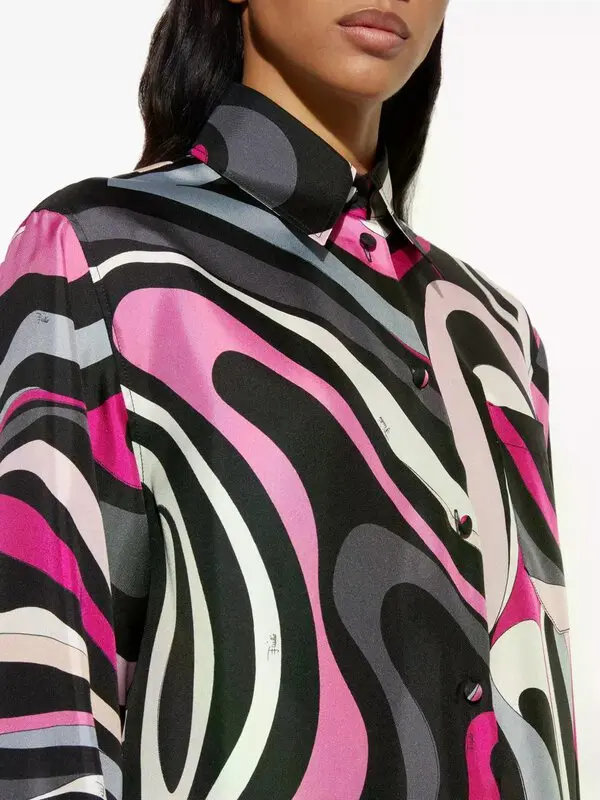 Emilio Pucci Marmo Print Silk Shirt