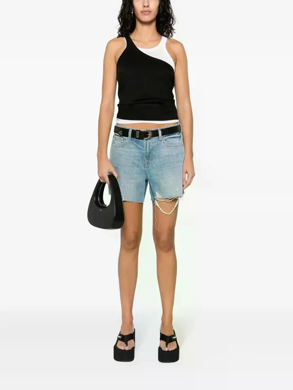 7 For All Mankind Distressed Denim Shorts