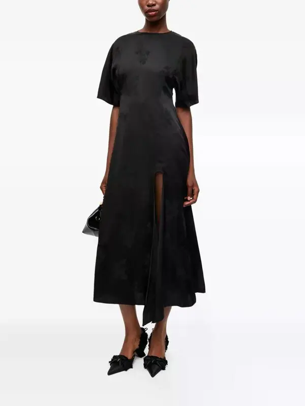 GANNI Floral-jacquard Dress - Black