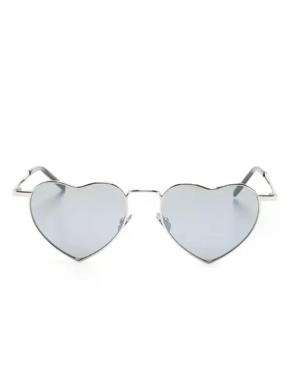 Saint Laurent Loulou Heart-frame Sunglasses - Silver