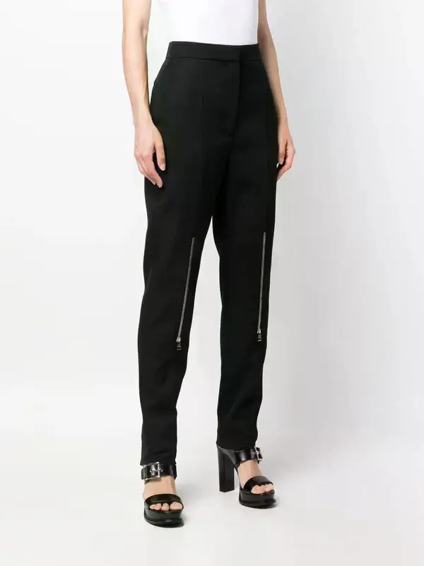 Alexander McQueen Zip-embellished Wool Trousers
