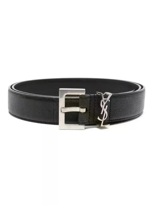 Saint Laurent Logo-plaque Leather Belt