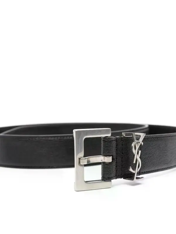 Saint Laurent Logo-plaque Leather Belt