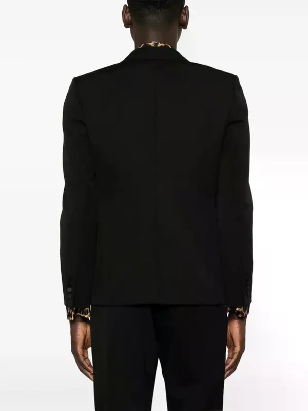 Saint Laurent Tuxedo Jacket In Grain De Poudre - Black