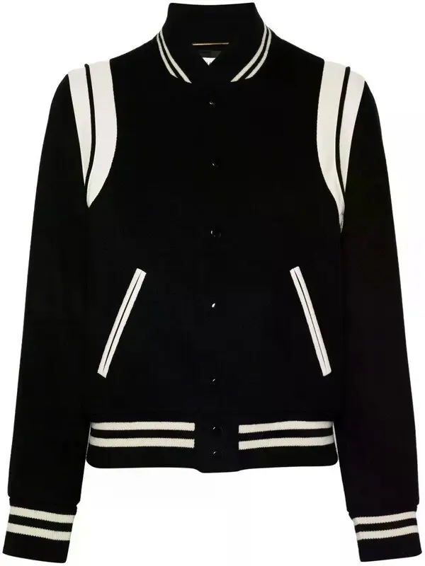 Saint Laurent Stand-up Collar Bomber Jacket - Black