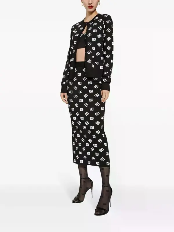 Dolce & Gabbana Dg Logo Intarsia Knit Cardigan