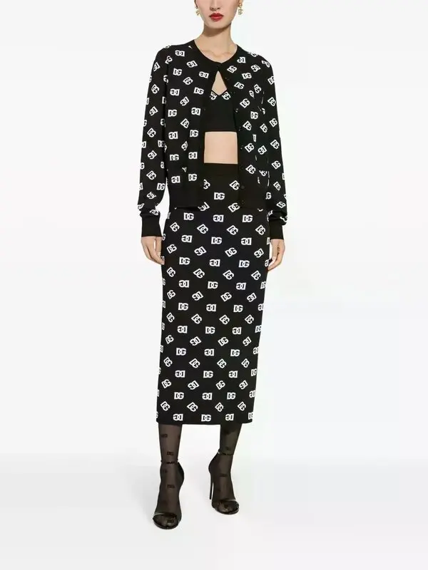 Dolce & Gabbana Dg Logo Intarsia Knit Cardigan