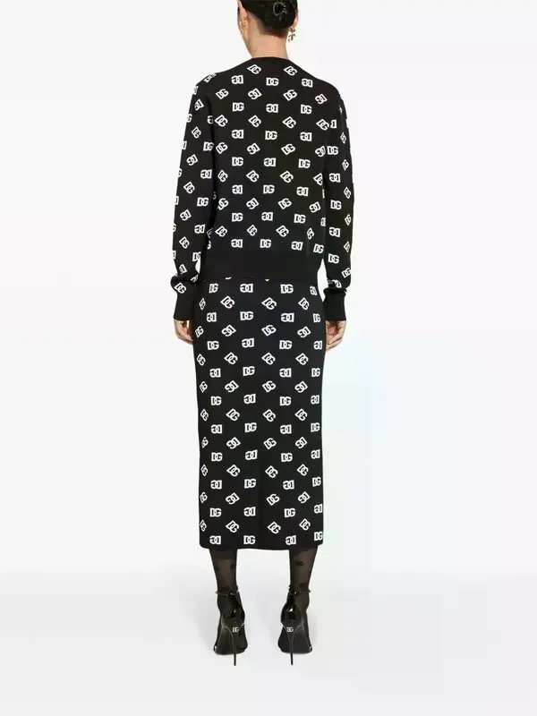Dolce & Gabbana Dg Logo Intarsia Knit Cardigan