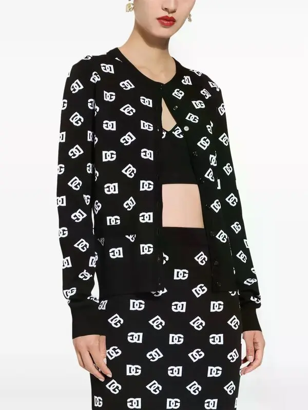 Dolce & Gabbana Dg Logo Intarsia Knit Cardigan