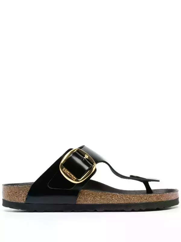 BIRKENSTOCK Gizeh Leather Sandals - Black