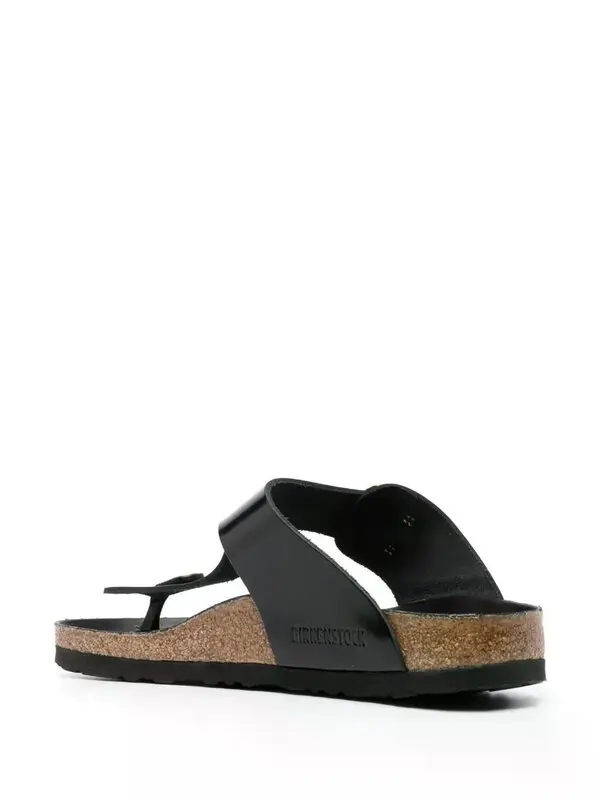 BIRKENSTOCK Gizeh Leather Sandals - Black