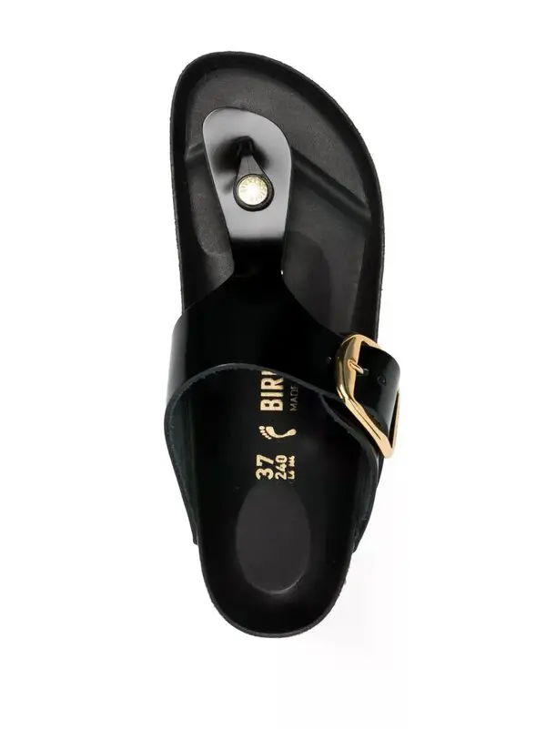 BIRKENSTOCK Gizeh Leather Sandals - Black