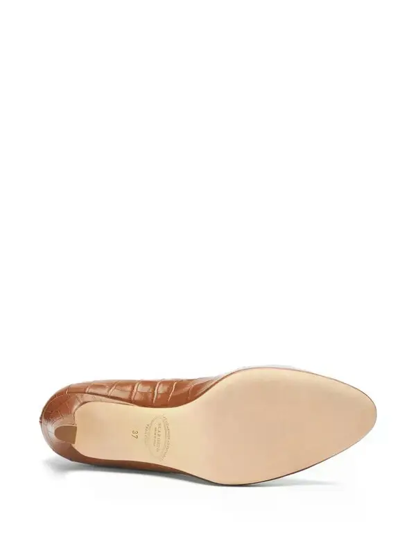 SCAROSSO Deva 50mm Crocodile-effect Pumps - Brown
