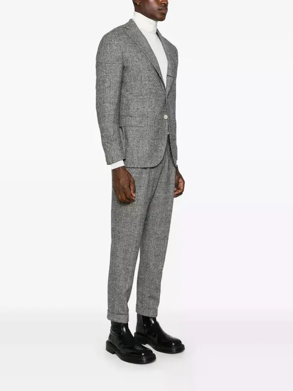 Eleventy Checkered Suit - Black