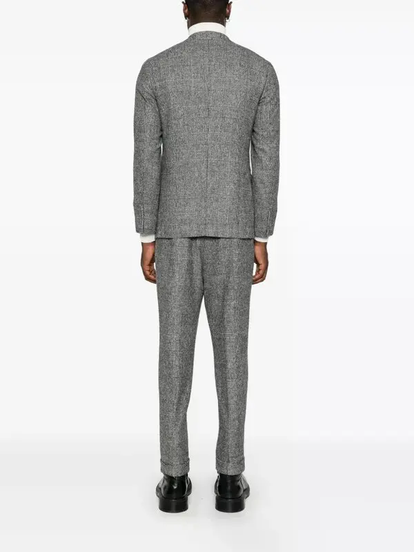 Eleventy Checkered Suit - Black