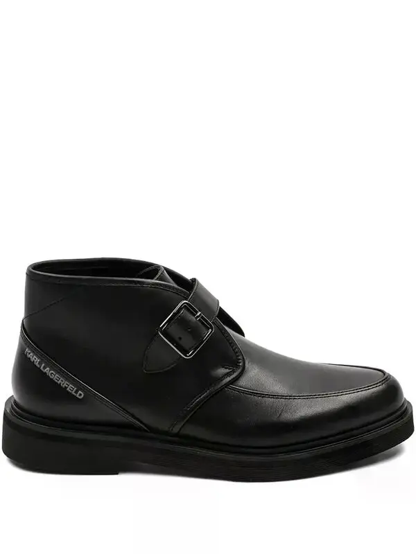 Karl Lagerfeld Leather Buckled Boots