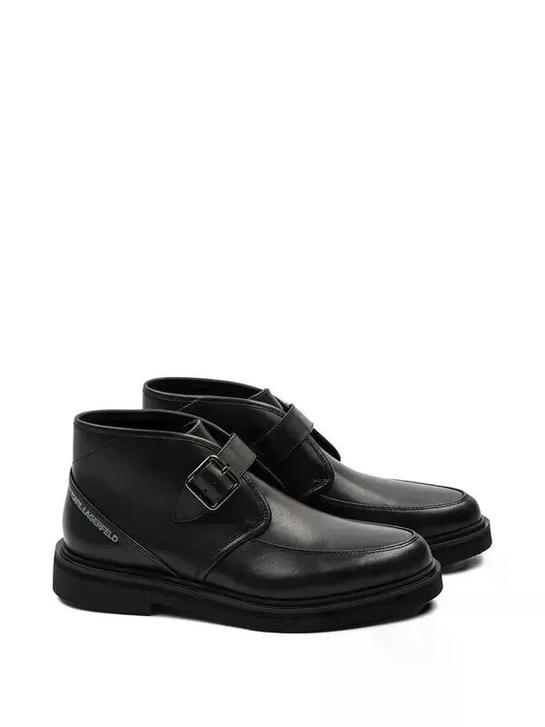 Karl Lagerfeld Leather Buckled Boots