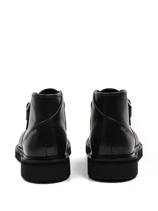 Karl Lagerfeld Leather Buckled Boots