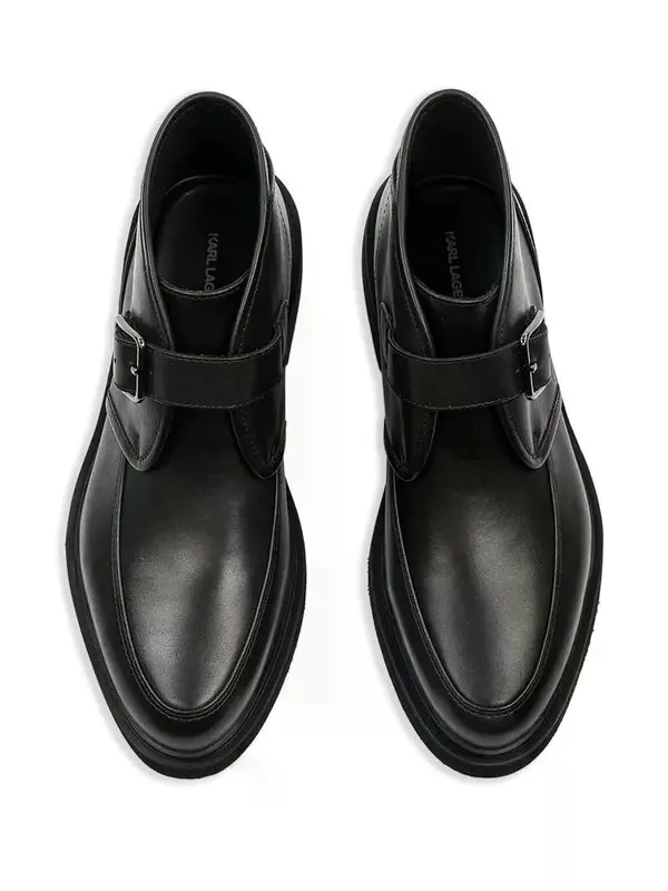 Karl Lagerfeld Leather Buckled Boots