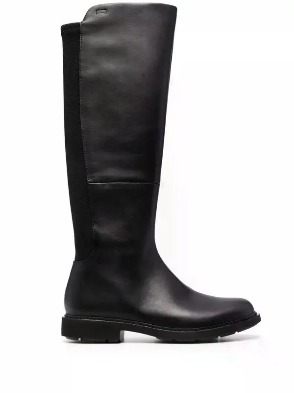 Camper Knee-length Panelled Leather Boots - Black