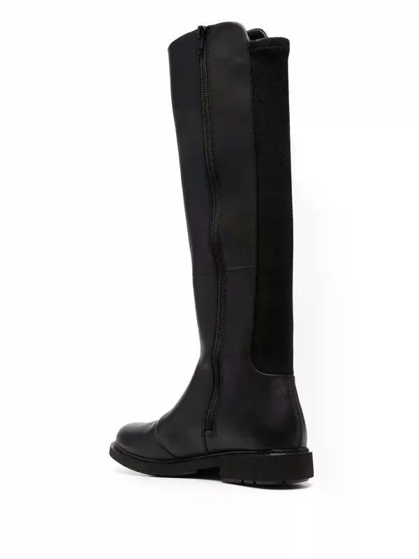 Camper Knee-length Panelled Leather Boots - Black