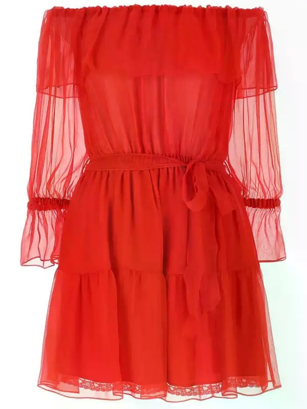 Gucci Off-shoulder Silk Mini Dress
