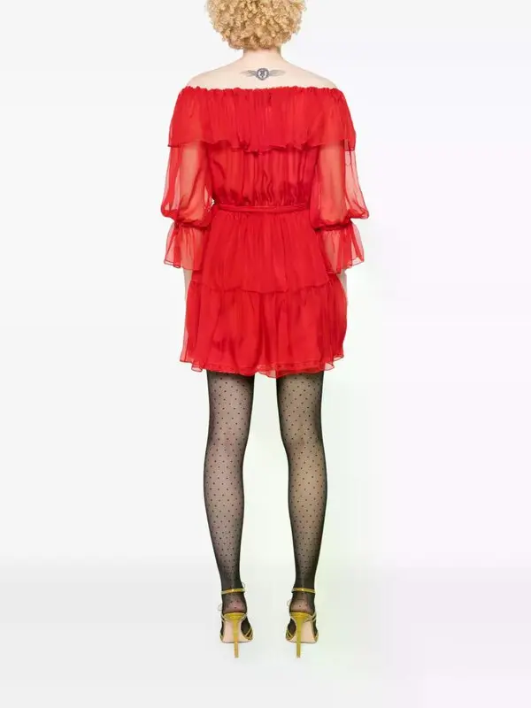 Gucci Off-shoulder Silk Mini Dress