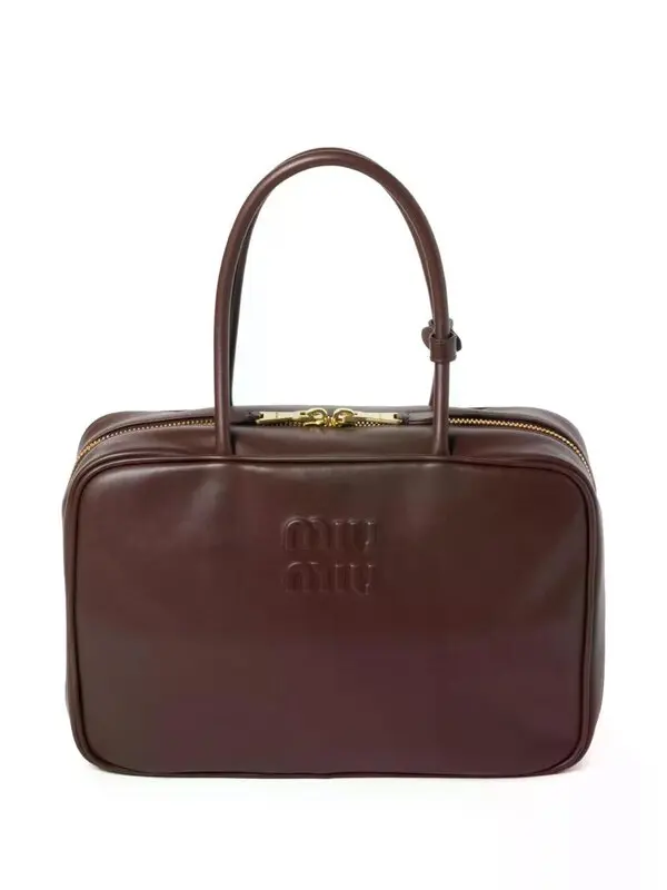 Miu Miu Beau Logo-debossed Leather Bag