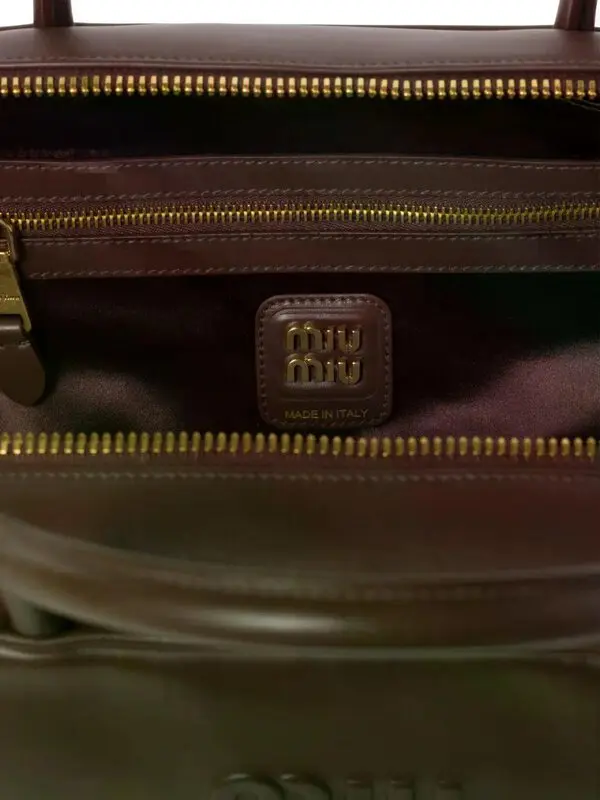 Miu Miu Beau Logo-debossed Leather Bag