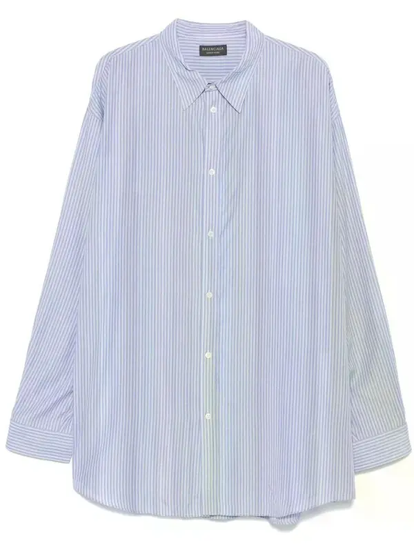 Balenciaga Striped Lyocell Poplin Shirt