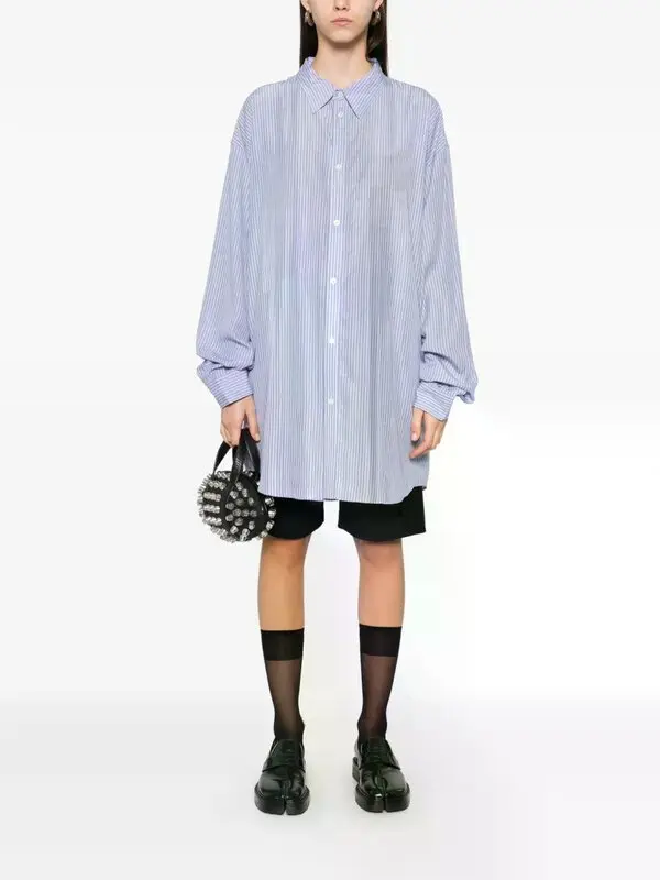 Balenciaga Striped Lyocell Poplin Shirt