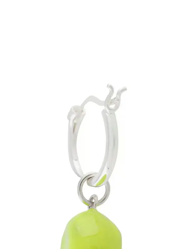 TRUE ROCKS Skull-drop Hoop Earring - Silver