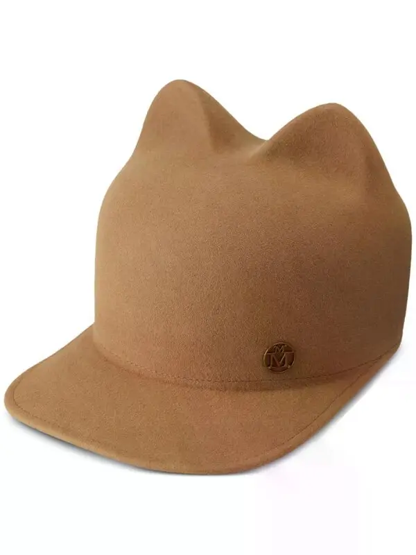 MAISON MICHEL Jamie Ear-detail Wool Cap - Brown