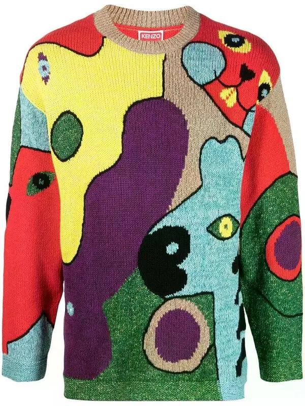 Kenzo Knitted Graphic Print Sweater