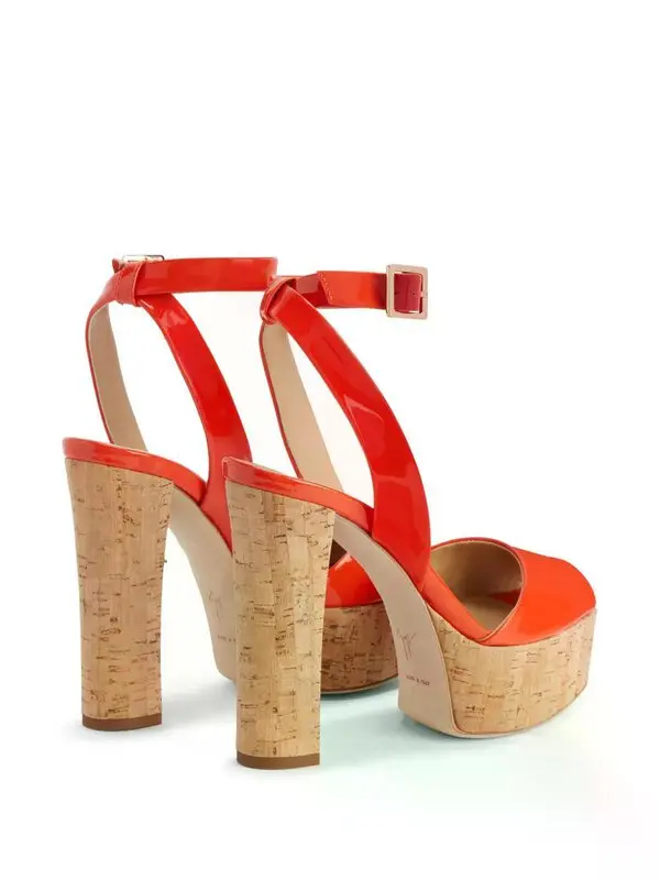 GIUSEPPE ZANOTTI 120mm Betty Platform Sandals - Orange