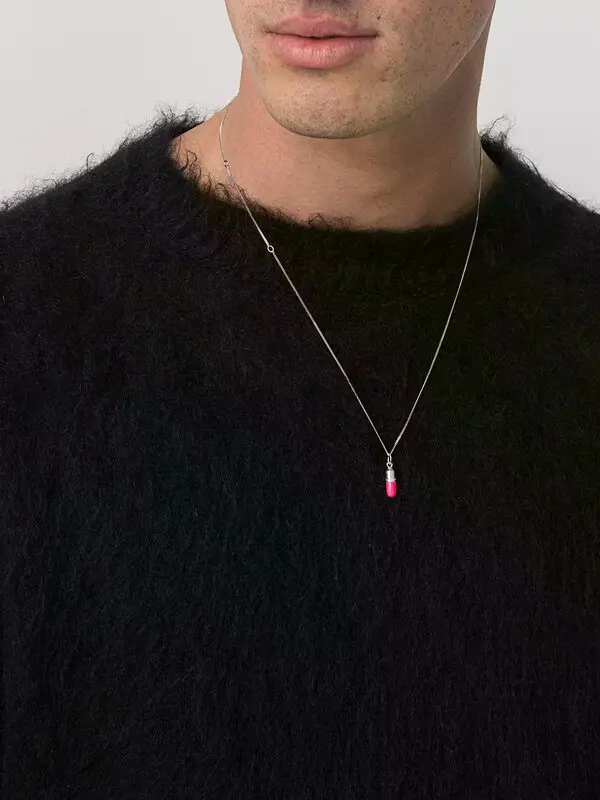 TRUE ROCKS Mini Pill Pendant Necklace - Silver