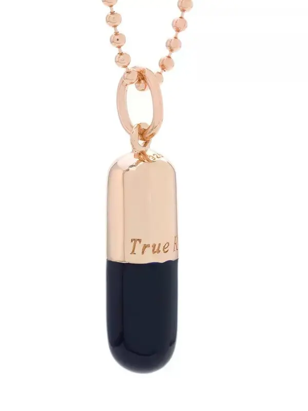TRUE ROCKS Small Pill Pendant Necklace - Blue