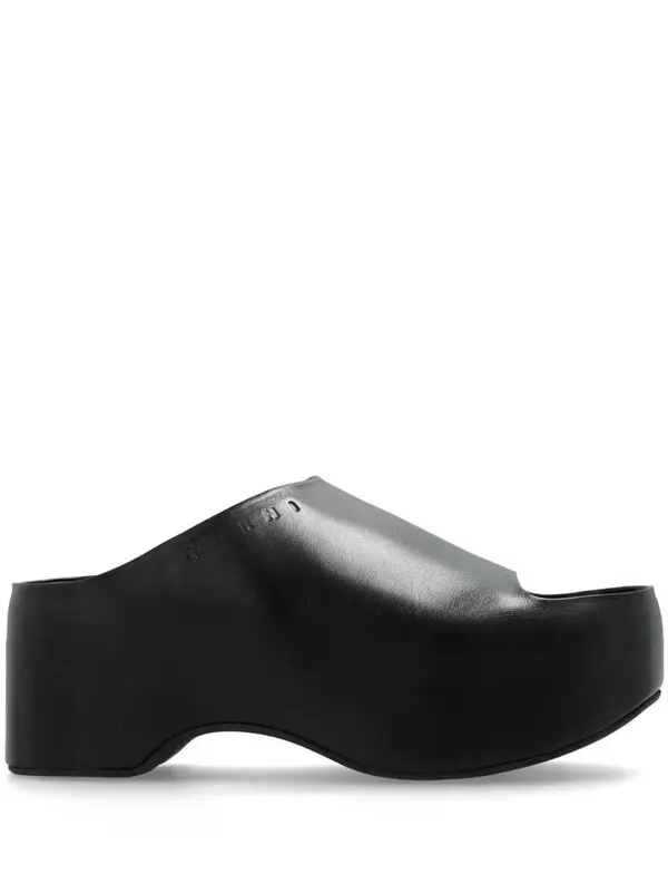 Marni 75mm Wedge Leather Sandals