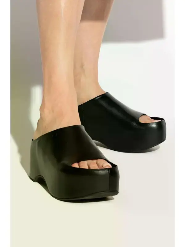 Marni 75mm Wedge Leather Sandals