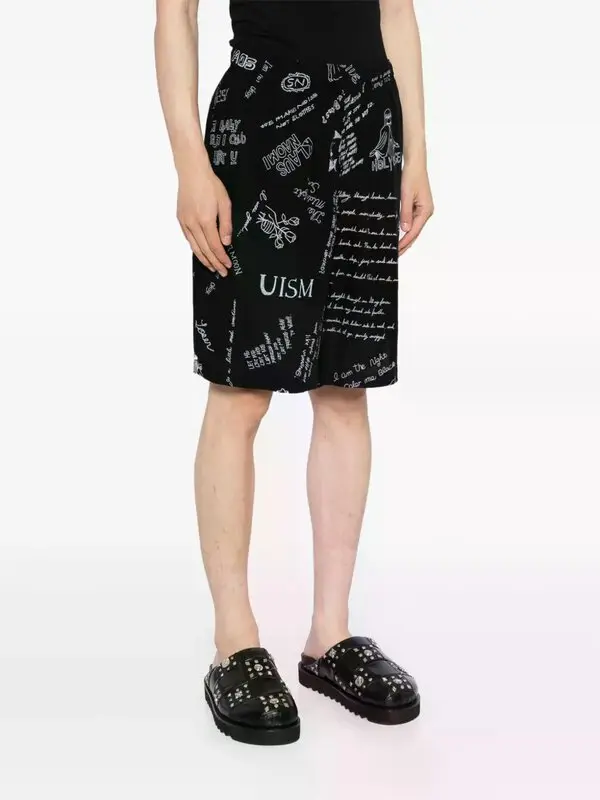 Undercover Graphic-print Wide-leg Shorts