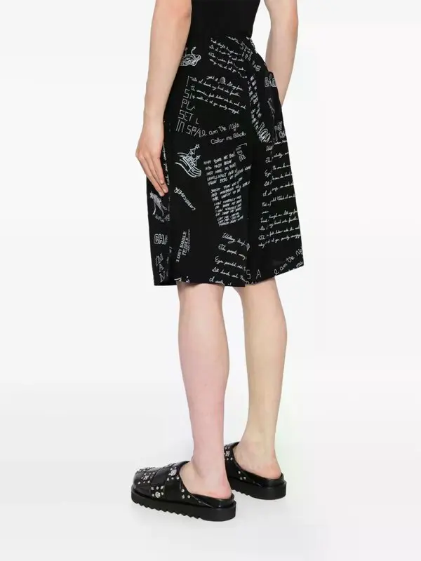 Undercover Graphic-print Wide-leg Shorts