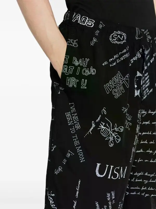 Undercover Graphic-print Wide-leg Shorts