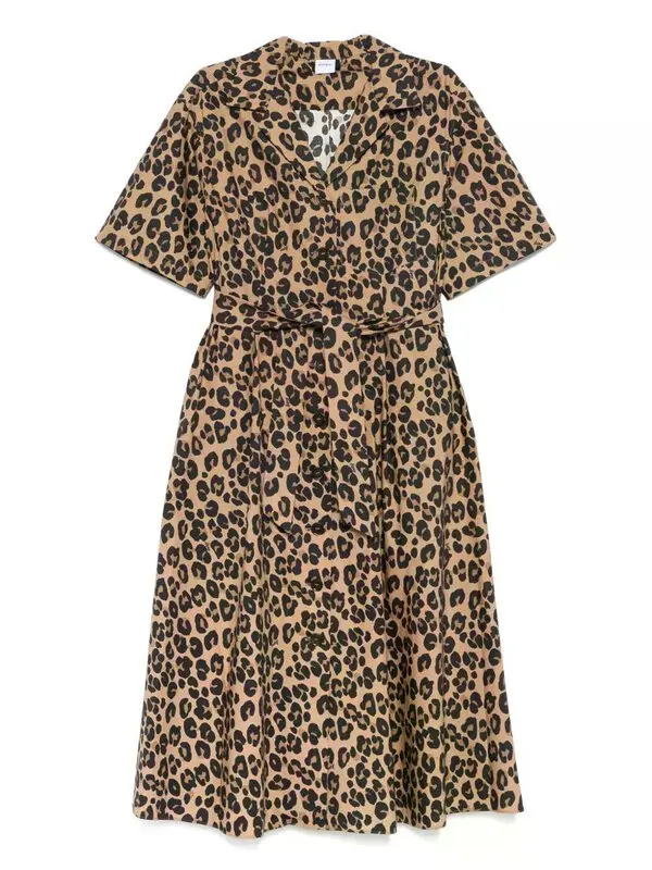 Aspesi Leopard-print Midi Shirt Dress