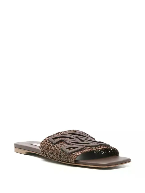 Casadei Logo-patch Slides - Brown
