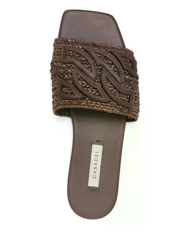 Casadei Logo-patch Slides - Brown