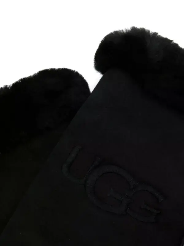 UGG Logo-embroidered Shearling Mittens - Black