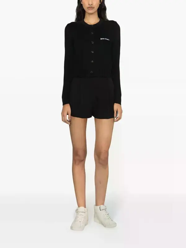 Palm Angels Logo-embroidered Cropped Cardigan