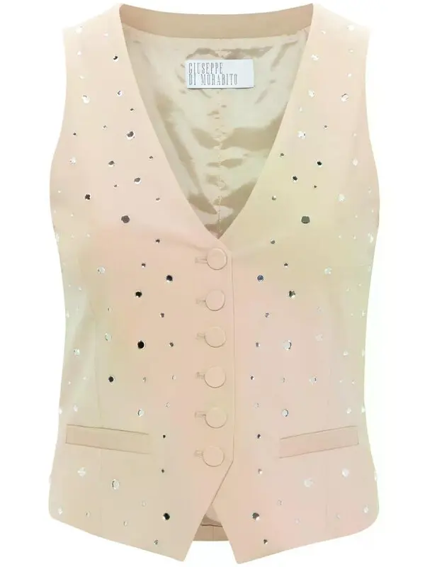 Giuseppe Di Morabito Rhinestone-embellished Twill Vest - Neutrals