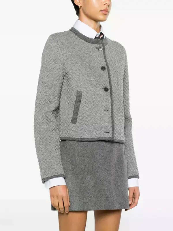 Thom Browne Herringbone 3d-knit Cardigan